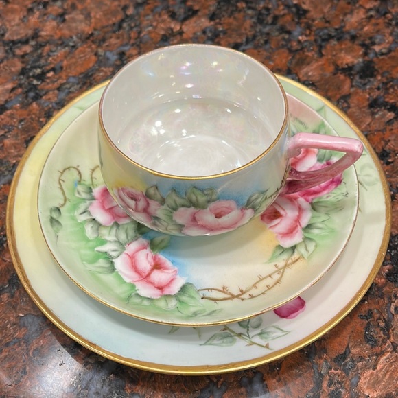 Antique | Kitchen | Very Old Hand Painted Signed Teacup And Dessert ...